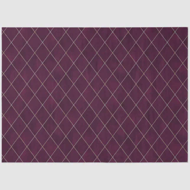 Classic Maroon Velvet Argyle Pattern Luxury Tissue Paper | Zazzle