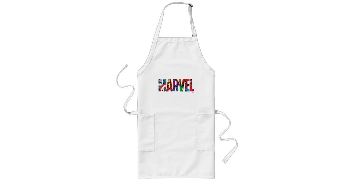 Classic Marvel Character Letter Logo Long Apron Zazzle