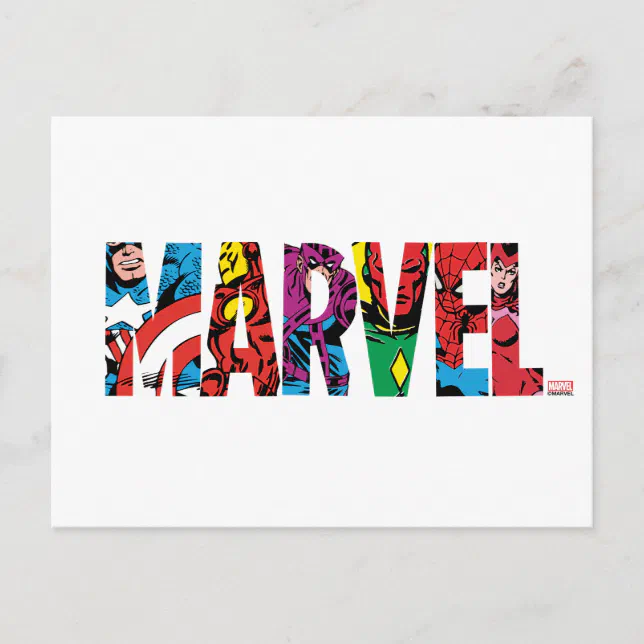 Classic Marvel Character Letter Logo Postcard | Zazzle