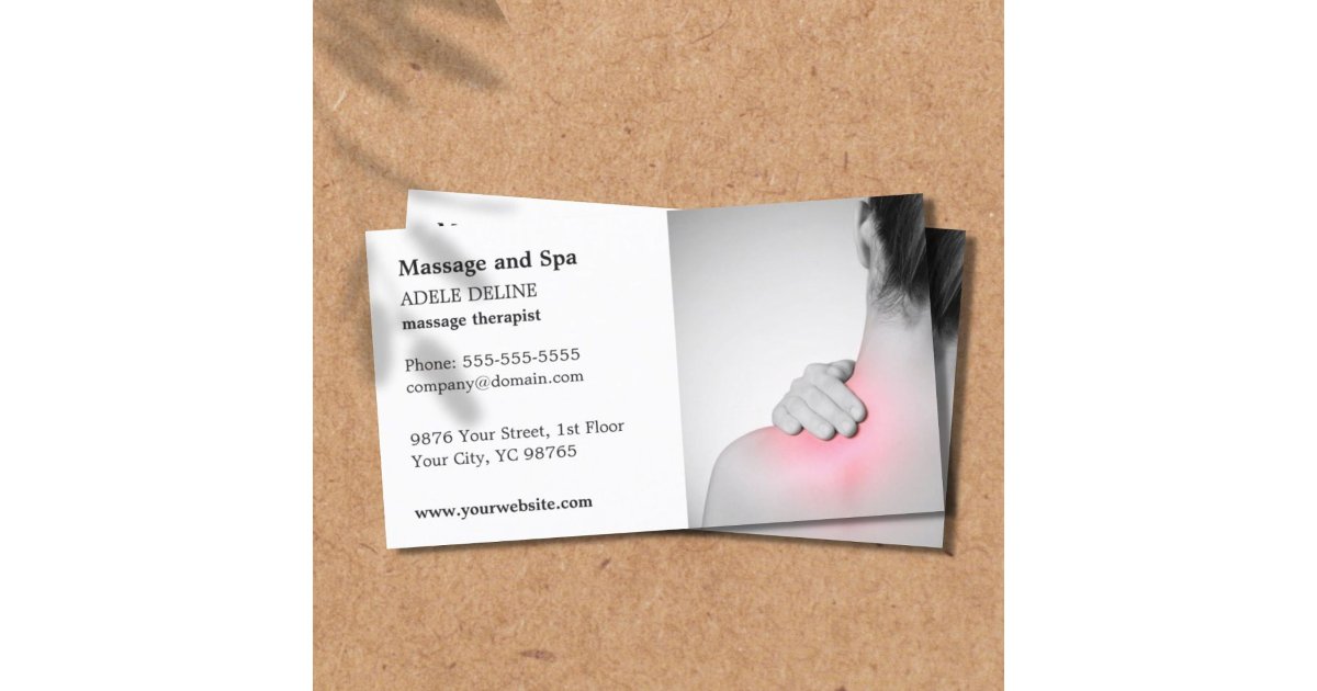 Classic Massage Therapist Business Card Template | Zazzle
