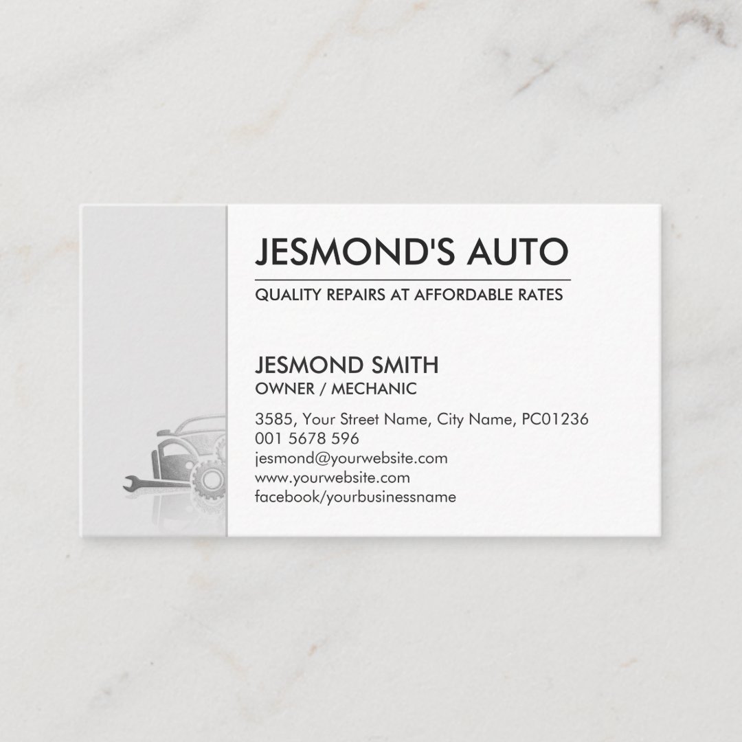 Classic Mechanic Car Repair Business Card | Zazzle