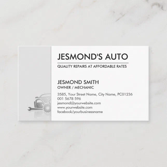 Classic Mechanic Car Repair Business Card | Zazzle