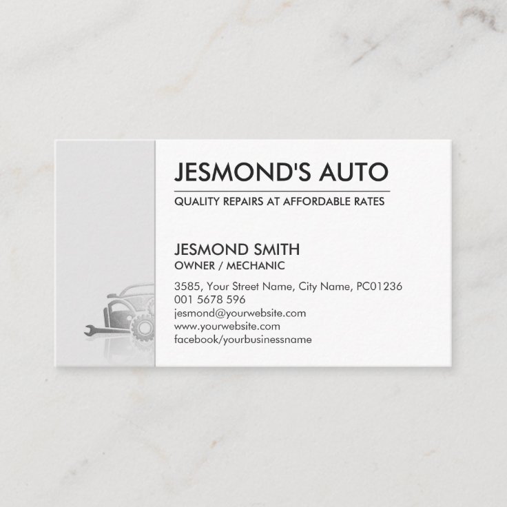 Classic Mechanic Car Repair Business Card | Zazzle