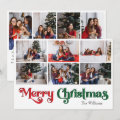 Classic Merry Christmas Year In Review Ten Photo Holiday Card | Zazzle