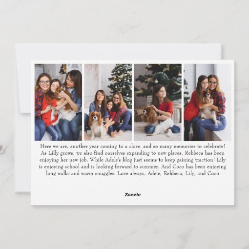 Classic Merry Christmas Year In Review Ten Photo Holiday Card | Zazzle