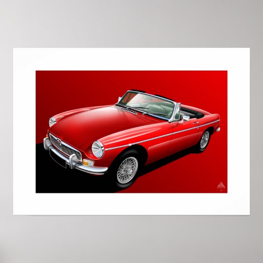 Classic MG B Roadster Poster | Zazzle.com