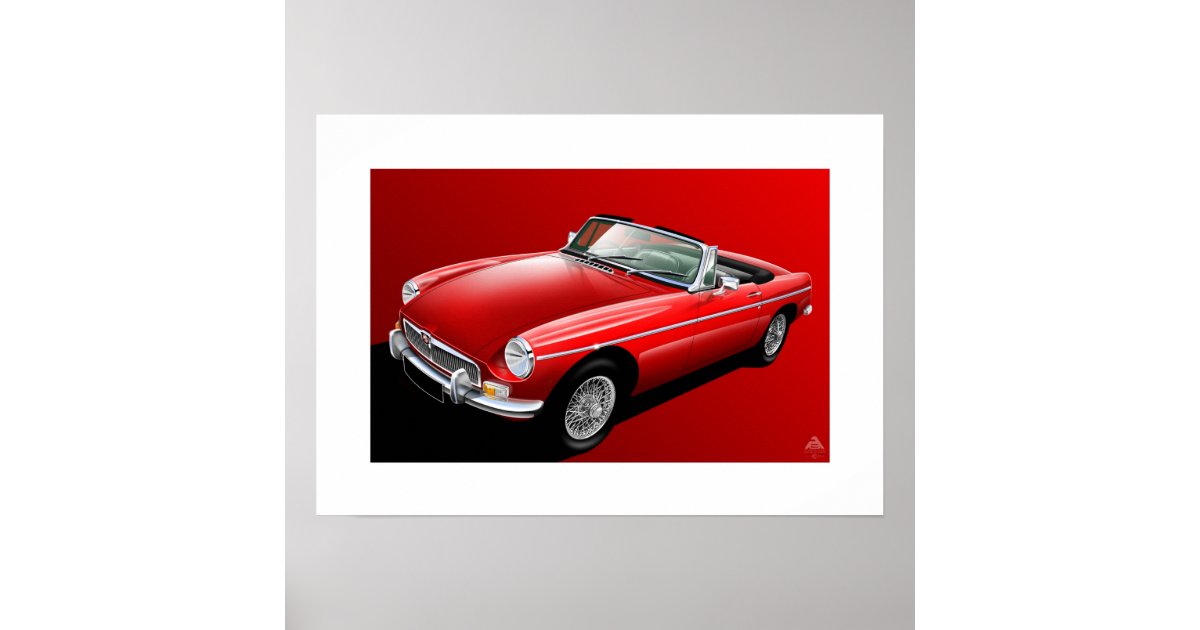 Classic MG B Roadster Poster | Zazzle