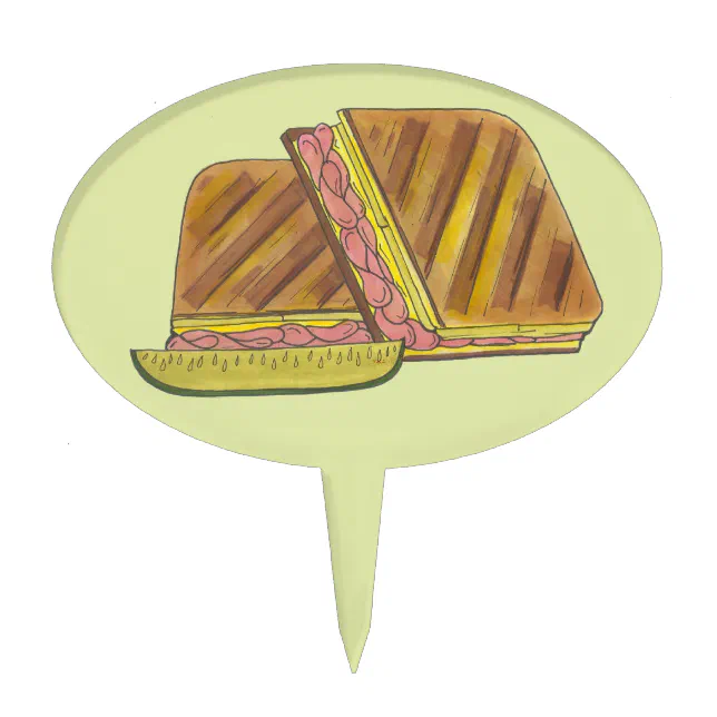 Classic Miami Cuban Sandwich Ham Pork Swiss Cheese Cake Topper | Zazzle