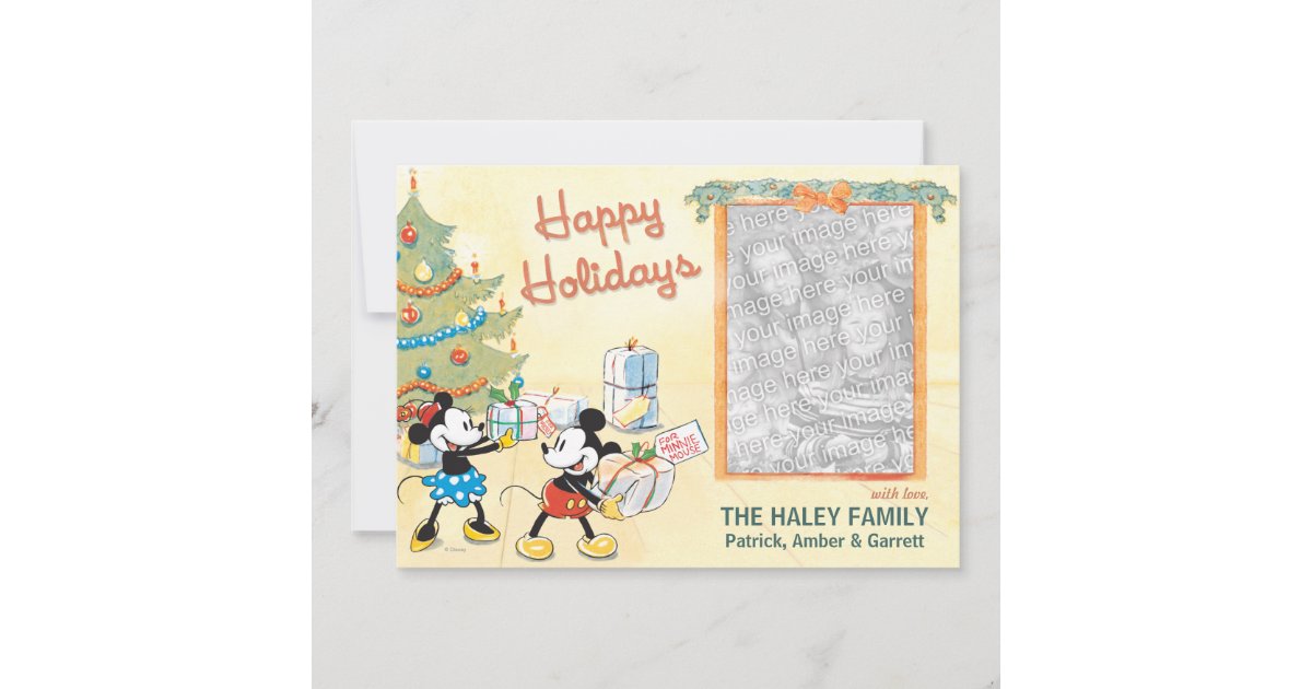 Classic Mickey and Minnie: Happy Holidays Card | Zazzle.com
