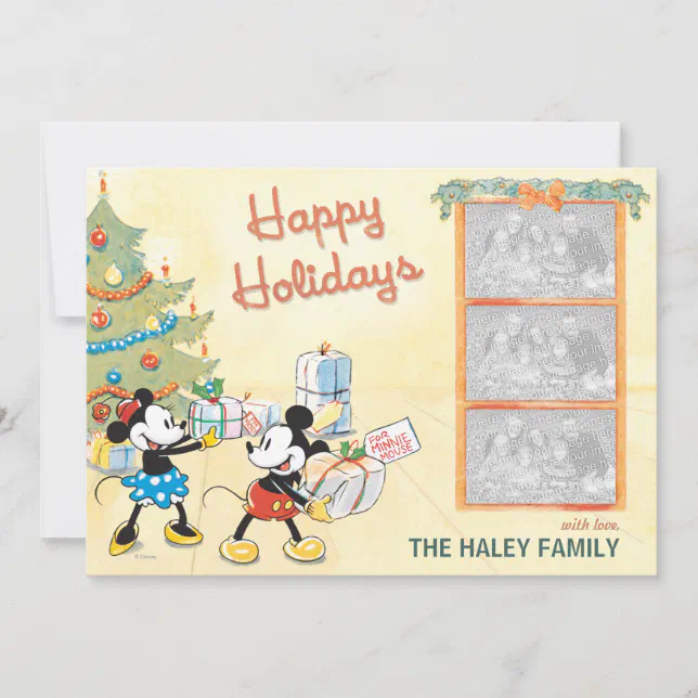 Classic Mickey and Minnie: Happy Holidays Card | Zazzle
