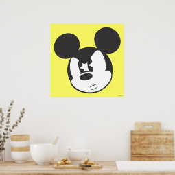 Classic Mickey | Angry Head Poster | Zazzle