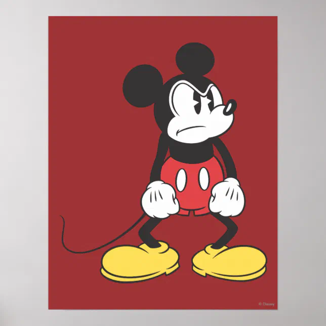 Classic Mickey | Angry Pose Poster | Zazzle
