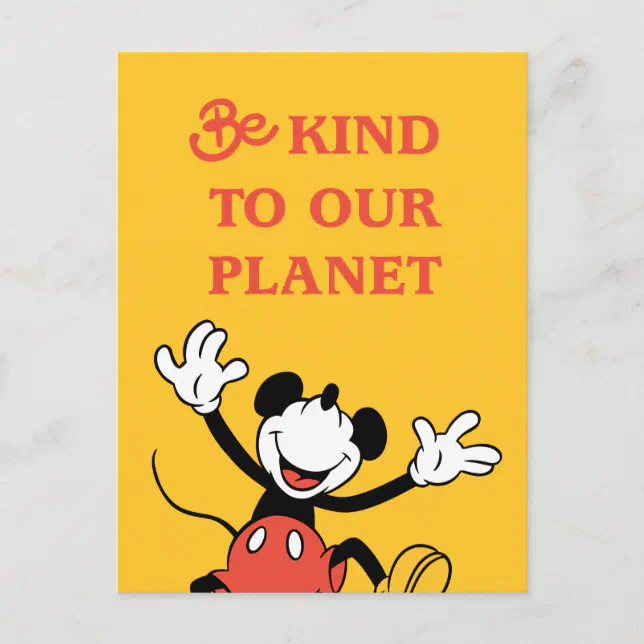 Classic Mickey | Be Kind to Our Planet Postcard | Zazzle