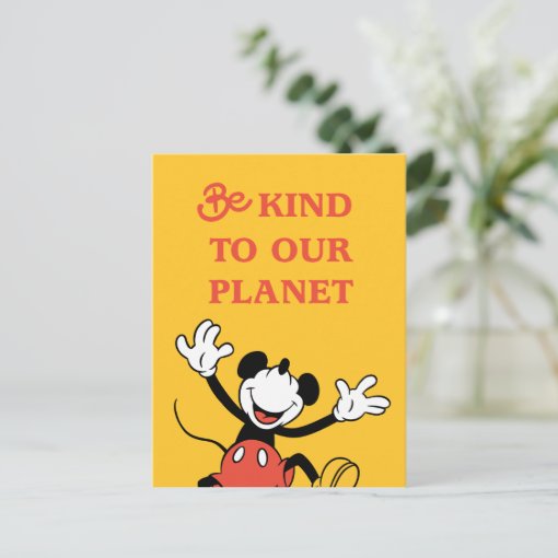 Classic Mickey | Be Kind to Our Planet Postcard | Zazzle