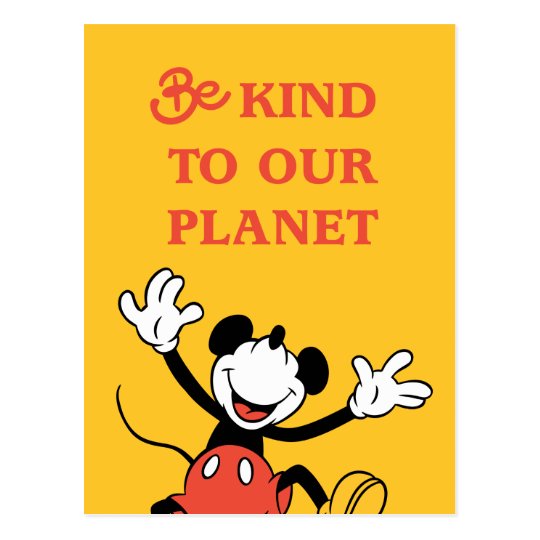 Classic Mickey | Be Kind to Our Planet Postcard | Zazzle.com