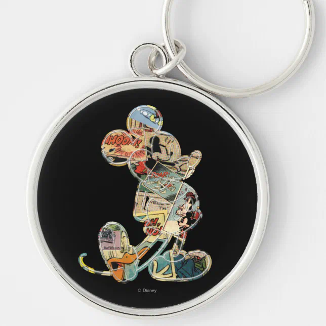 Classic Mickey | Comic Silhouette Keychain | Zazzle