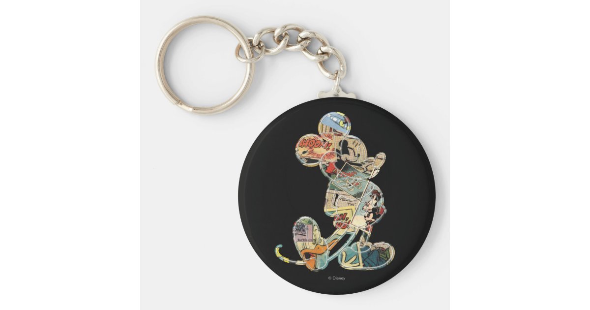 Classic Mickey | Comic Silhouette Keychain | Zazzle.com