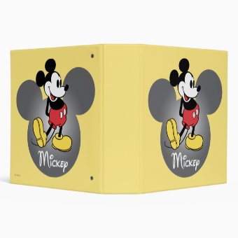 Classic Mickey | Head Icon 3 Ring Binder | Zazzle