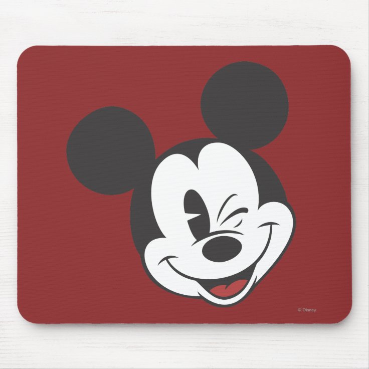 Classic Mickey | Head Tilt Wink Mouse Pad | Zazzle
