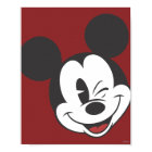 Classic Mickey | Head Tilt Wink Poster | Zazzle