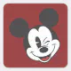 Classic Mickey | Head Tilt Wink Square Sticker | Zazzle