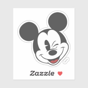 Classic Mickey | Head Tilt Wink Sticker | Zazzle