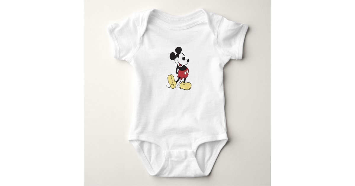 Classic Mickey Mouse Baby Bodysuit | Zazzle