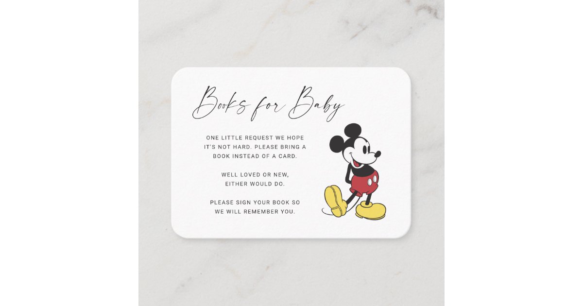 Classic Mickey Mouse | Books for Baby Insert Card | Zazzle