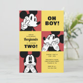Classic Mickey Mouse Colorblock Birthday Invitation | Zazzle