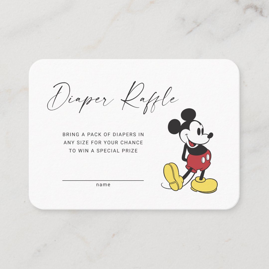 Classic Mickey Mouse | Diaper Raffle Insert Card | Zazzle
