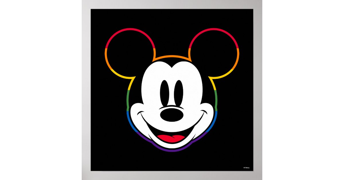 Classic Mickey Rainbow Head Poster | Zazzle