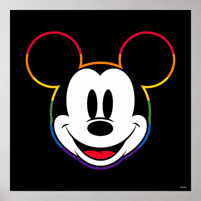 Classic Mickey Rainbow Head Poster | Zazzle