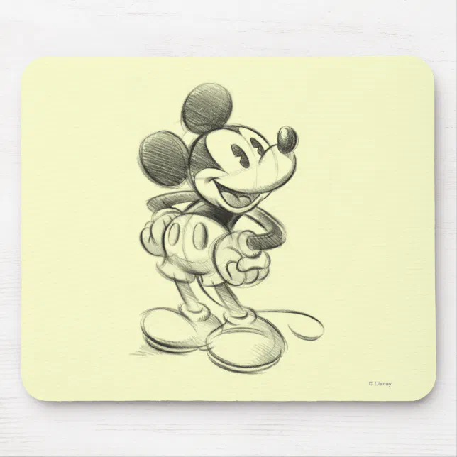 Classic Mickey | Sketch Mouse Pad | Zazzle
