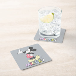 Classic Mickey Square Paper Coaster | Zazzle