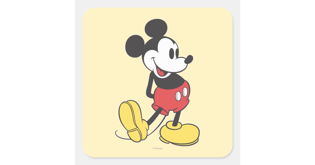 Classic Mickey Square Sticker | Zazzle