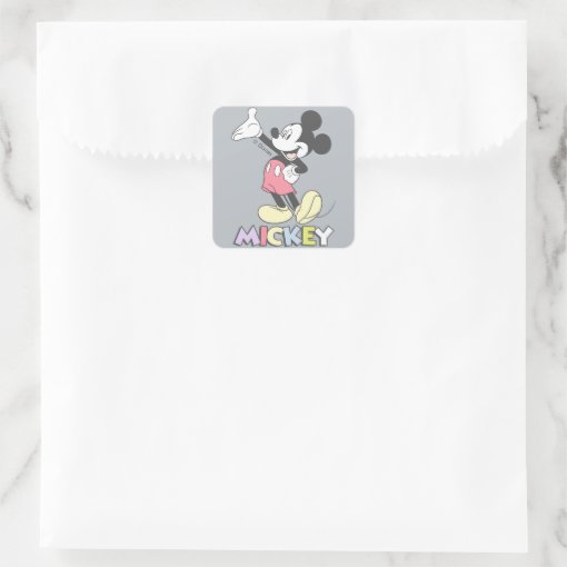 Classic Mickey Square Sticker | Zazzle