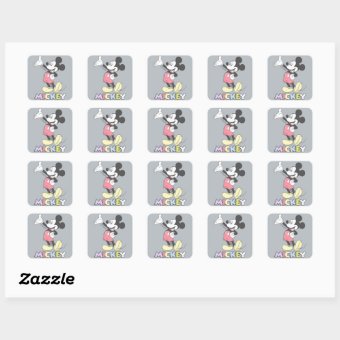 Classic Mickey Square Sticker | Zazzle
