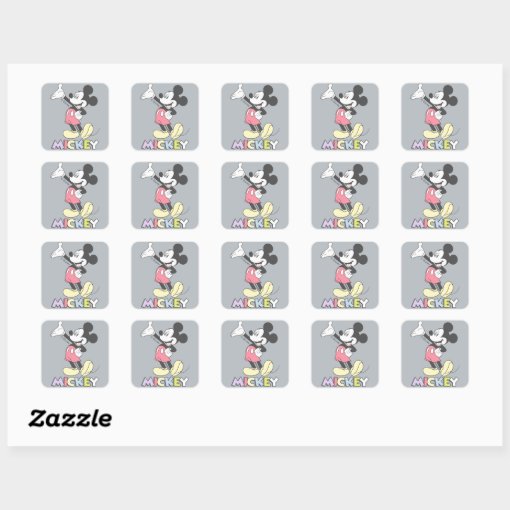 Classic Mickey Square Sticker | Zazzle
