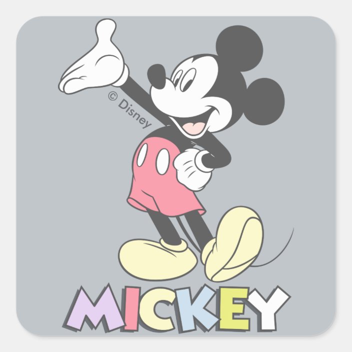 Classic Mickey Square Sticker | Zazzle.com