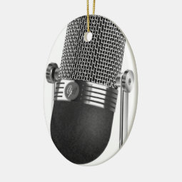 Classic Microphone Ceramic Ornament | Zazzle