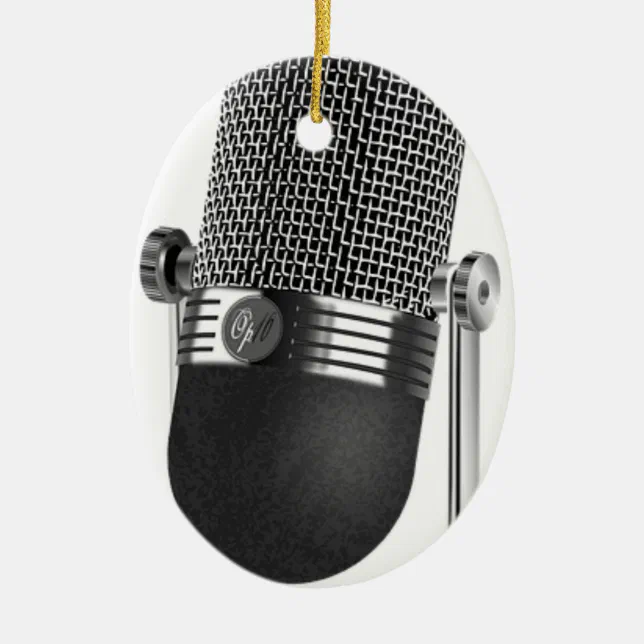 Classic Microphone Ceramic Ornament | Zazzle