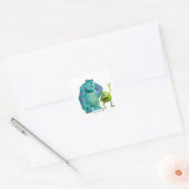 Classic Mike & Sully Waving Disney Square Sticker | Zazzle