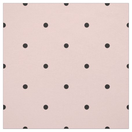 Classic Mini Black & Vanilla Polka Dots Pattern Fabric | Zazzle