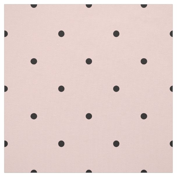 Classic Mini Black & Vanilla Polka Dots Pattern Fabric | Zazzle