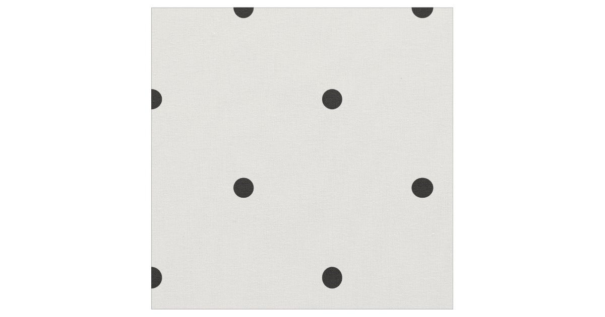 Classic Mini Black & Vanilla Polka Dots Pattern Fabric | Zazzle