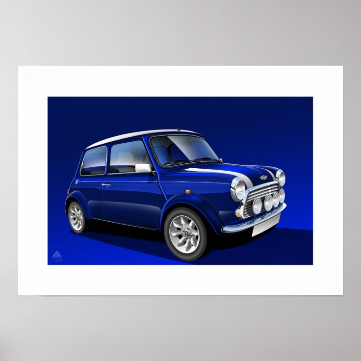 Classic Mini Cooper Poster Illustration | Zazzle
