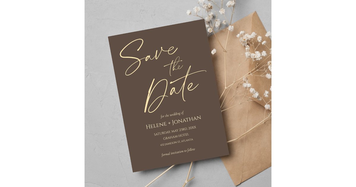 Classic Minimal Elegant Wedding Save The Date Invitation | Zazzle