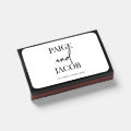 Classic Minimal Minimalist Custom Names Wedding Matchboxes | Zazzle