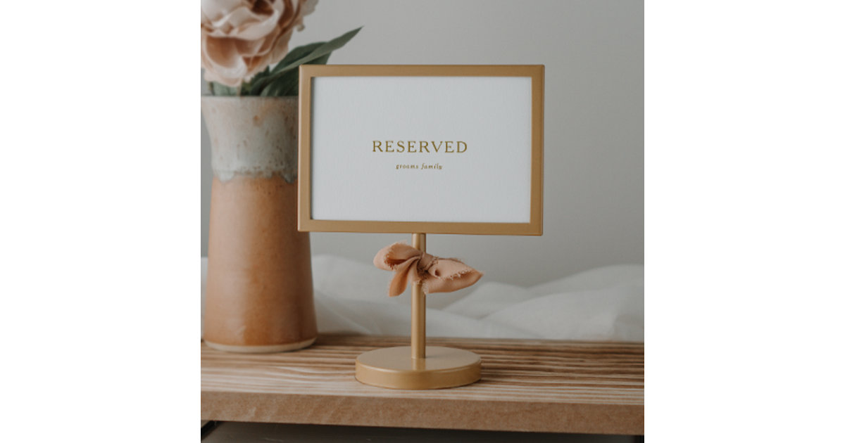 Classic Minimalist Gold Reserved Sign | Zazzle