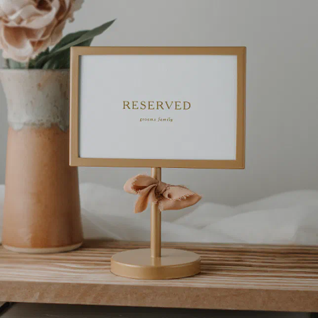 Classic Minimalist Gold Reserved Sign | Zazzle